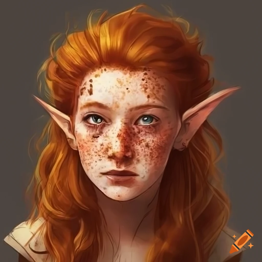 Image of a determined halfling female with freckles and ginger hair on ...