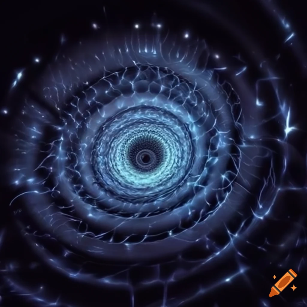 3D illustration of a spiraling sphere on Craiyon