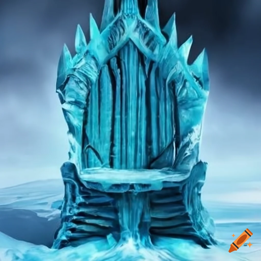 Ice adirondack throne with biomechanical design on Craiyon