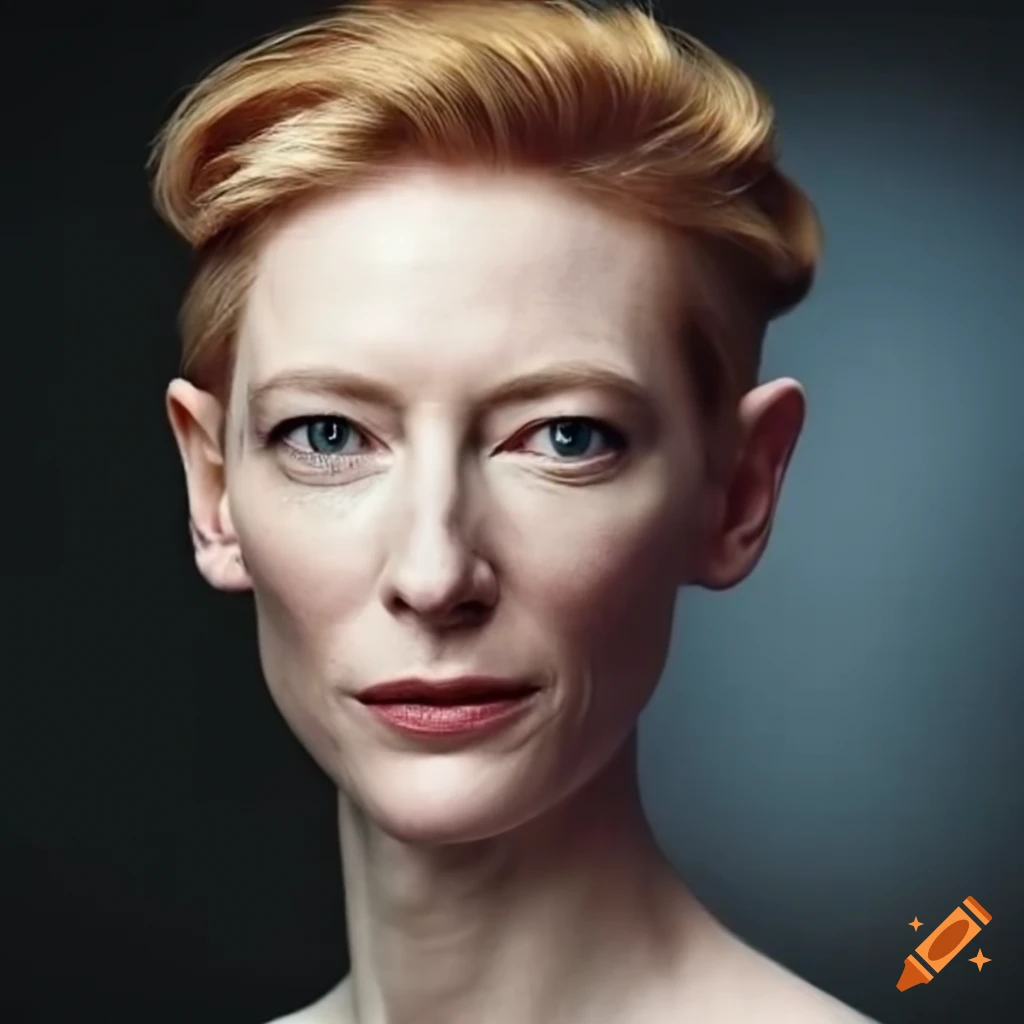 Digital artwork of cate blanchett and tilda swinton's merged faces