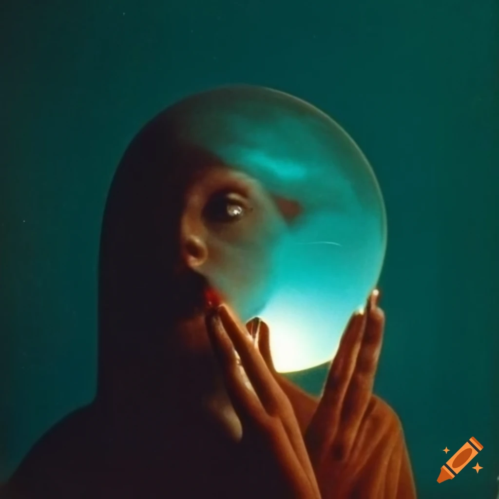 Vintage photo of a seer with a crystal ball