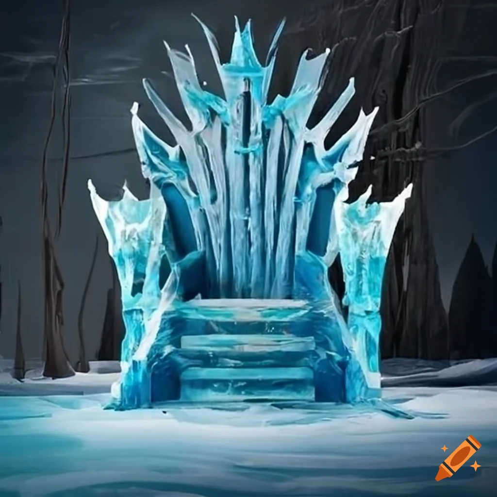 Ice adirondack throne sculpture on Craiyon