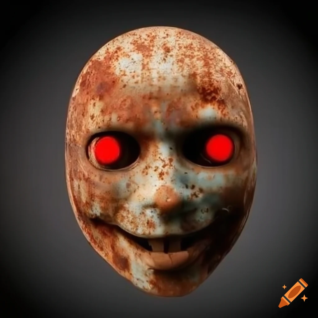 Cyberpunk android head with red eyes and sharp teeth on Craiyon