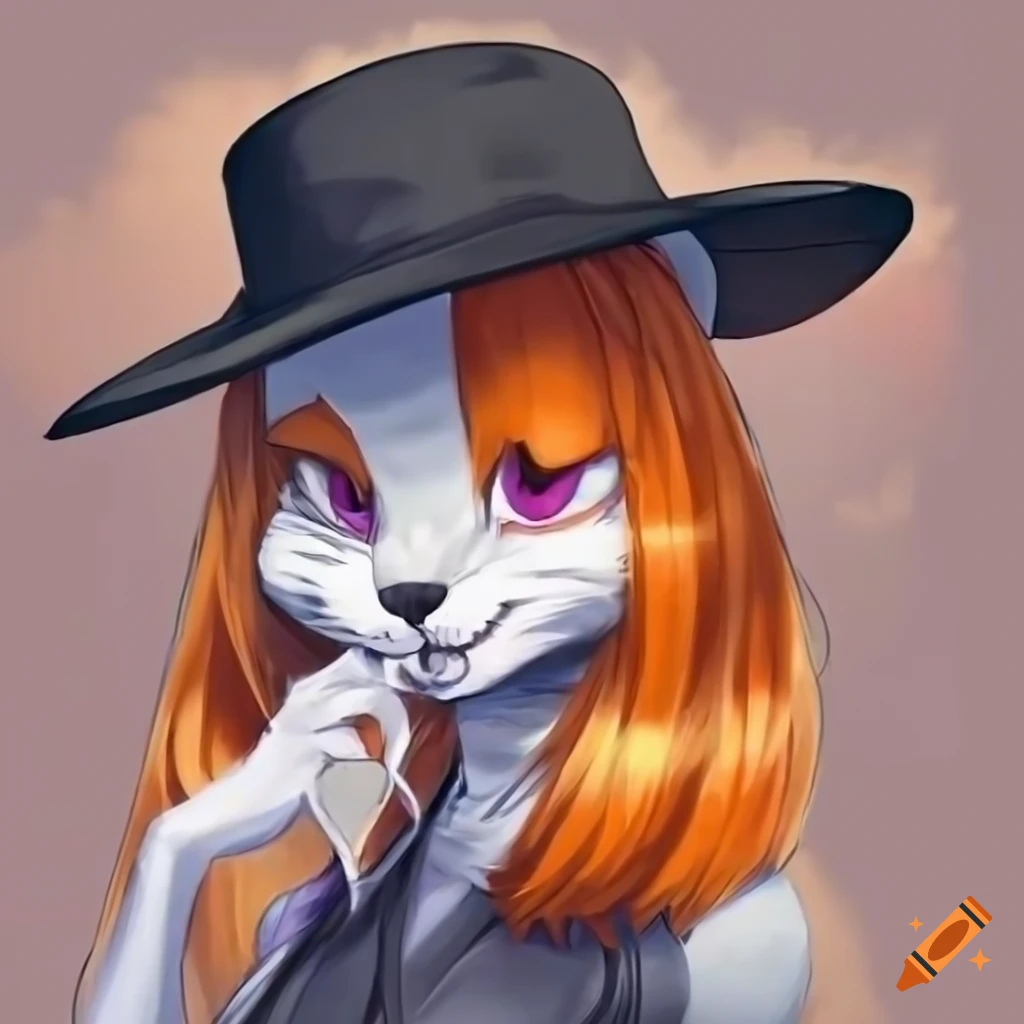 Art of a female anthro mouse fencer with a black hat on Craiyon