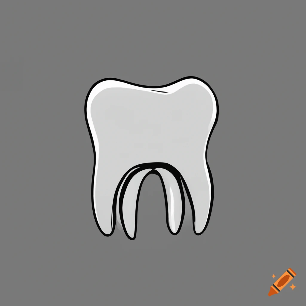 Line drawing of a smile canine tooth