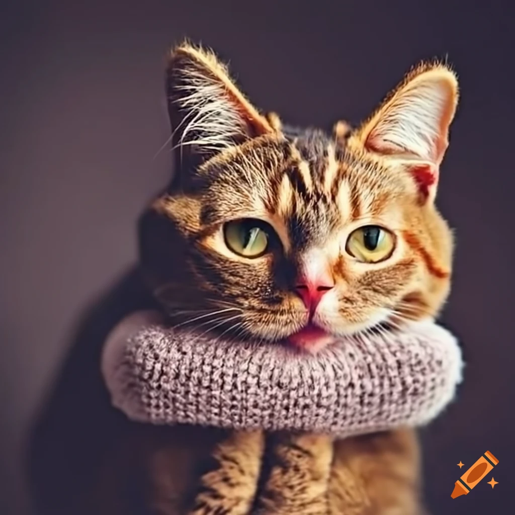 Cat with adorable mittens