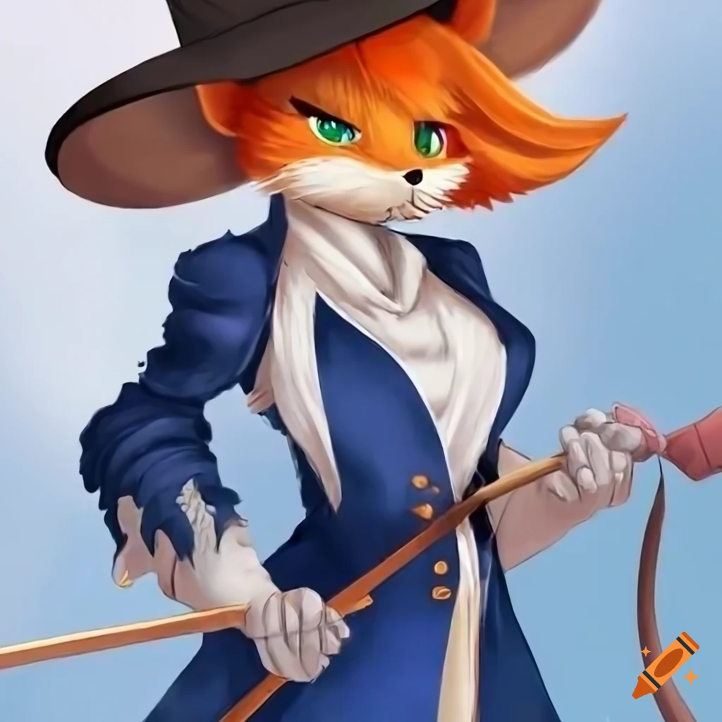 Digital art of a female anthro mouse fencer