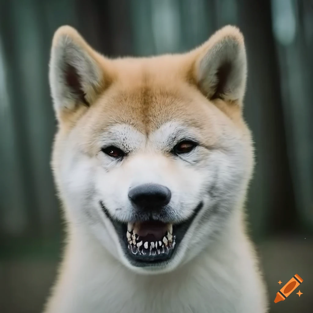 Mystical white dog in a creepy forest on Craiyon