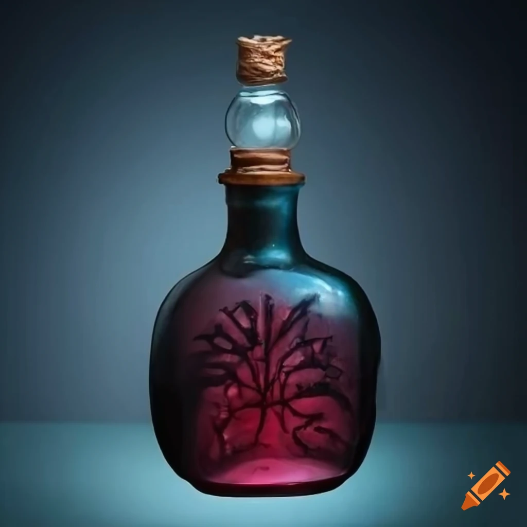 Unique glass bottle with lung clearing potion from harry potter