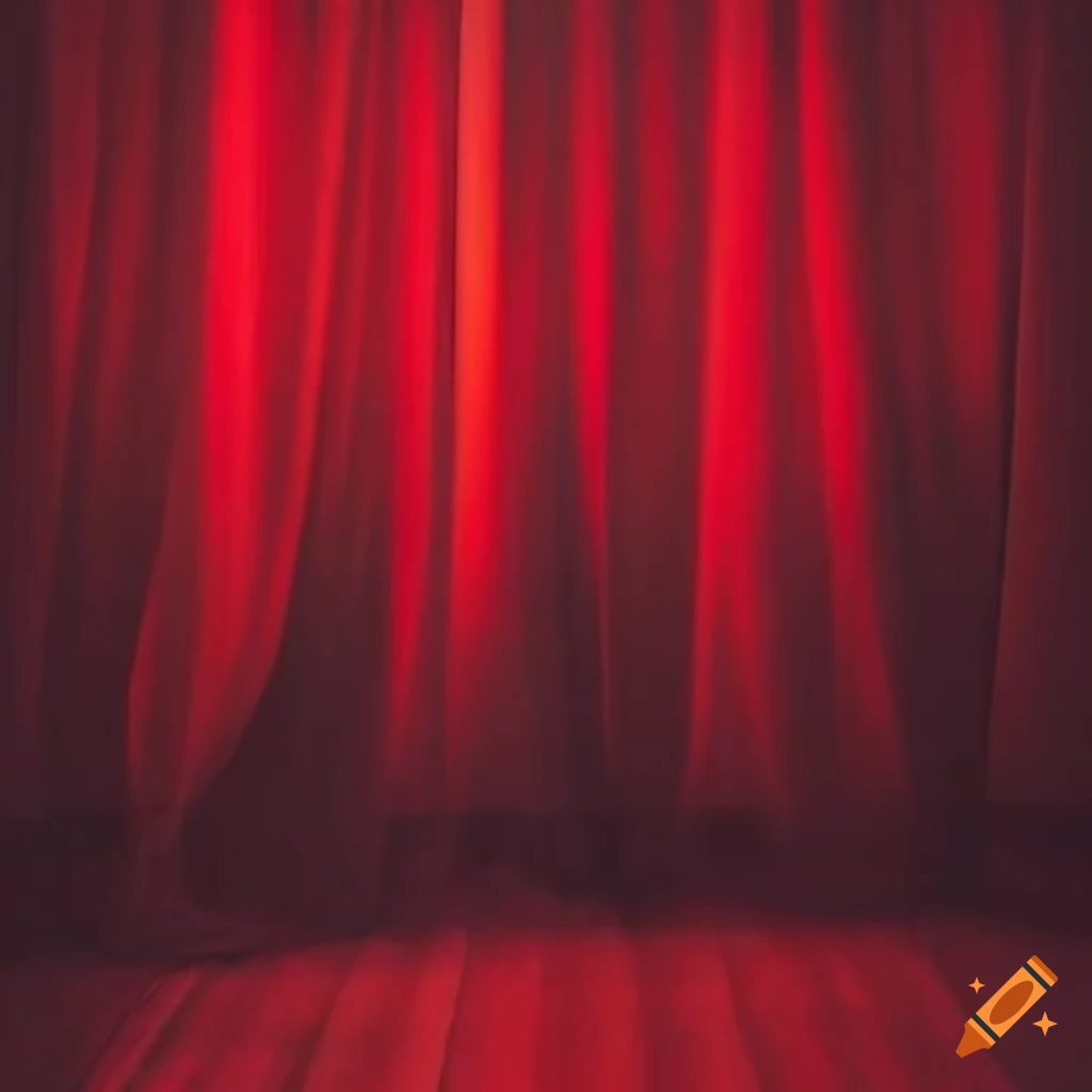 Red room with flowing curtains and a large window on Craiyon