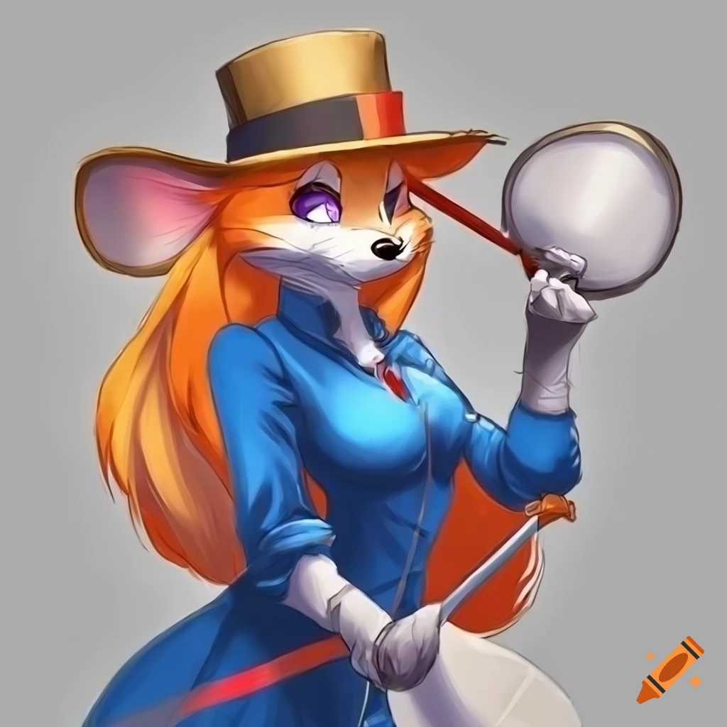 Digital Art Of A Female Anthro Mouse Fencer