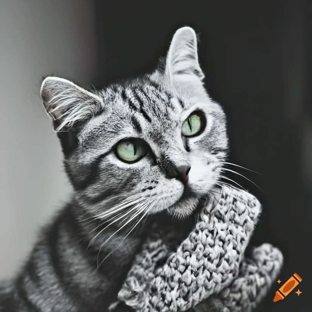 Cat with adorable mittens