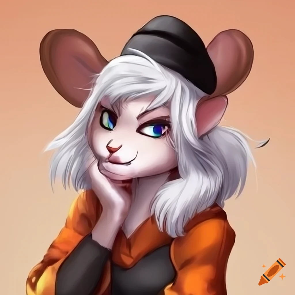 High quality illustration of a female anthro mouse fencer