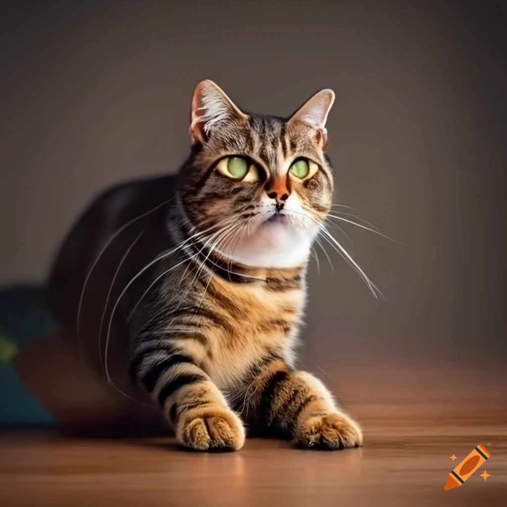 Funny cat sliding on slippery floor on Craiyon