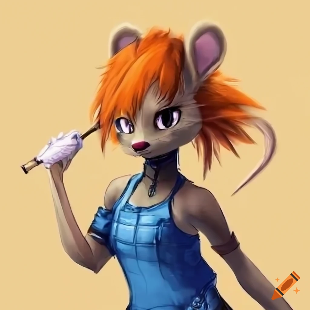 High-quality art of an anthro mouse fencer on Craiyon