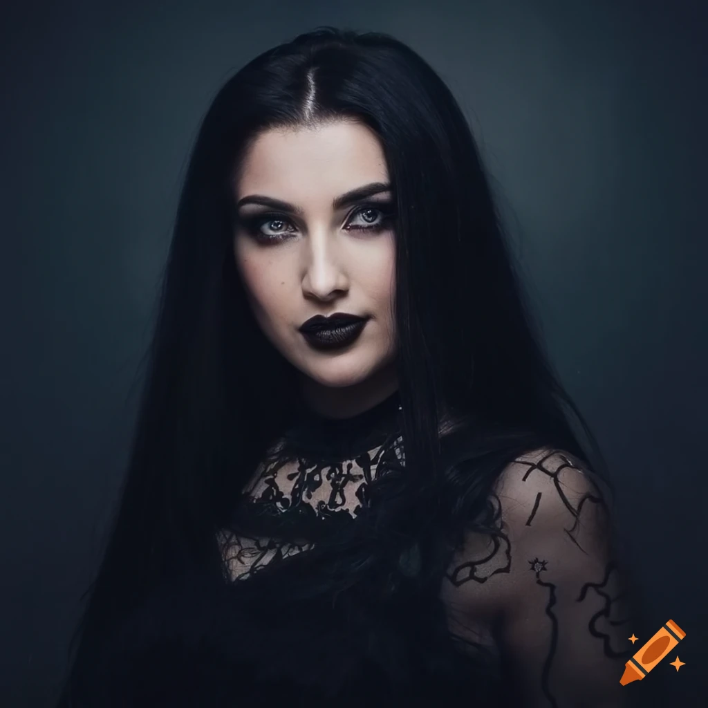 Portrait of a mysterious gothic woman on Craiyon
