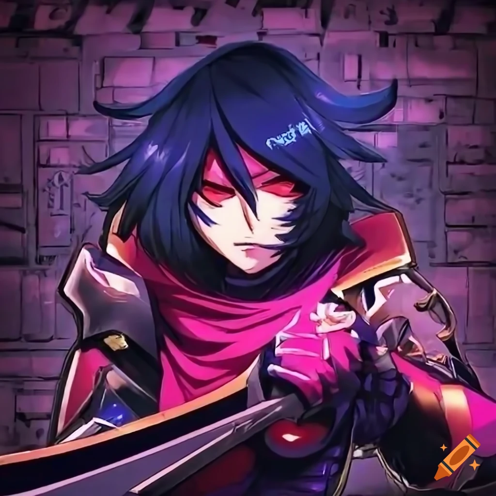 Artistic depiction of Kris from Deltarune on Craiyon