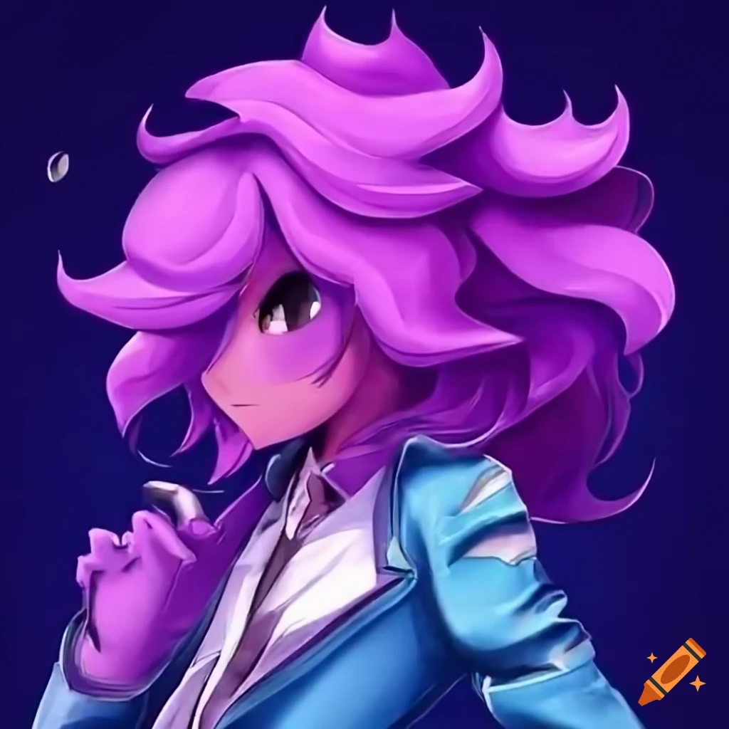 Portrait of Susie, dragon character from Deltarune on Craiyon