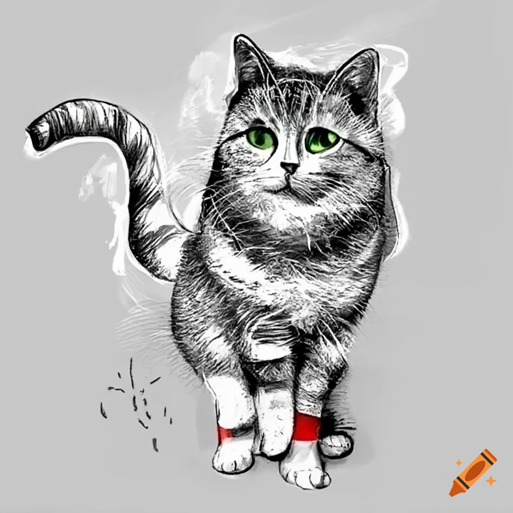 A cat sliding on a slippery floor on Craiyon