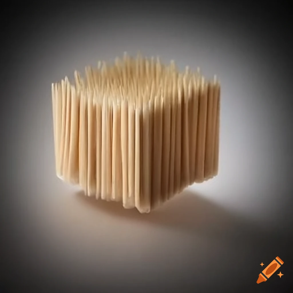 Cube made of toothpicks on Craiyon