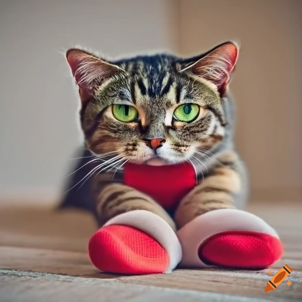 Funny cat sliding on slippery floor on Craiyon