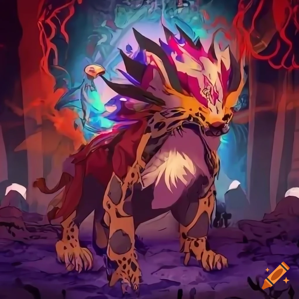 Anime-style artwork of a colorful hybrid dimensional traveler on Craiyon