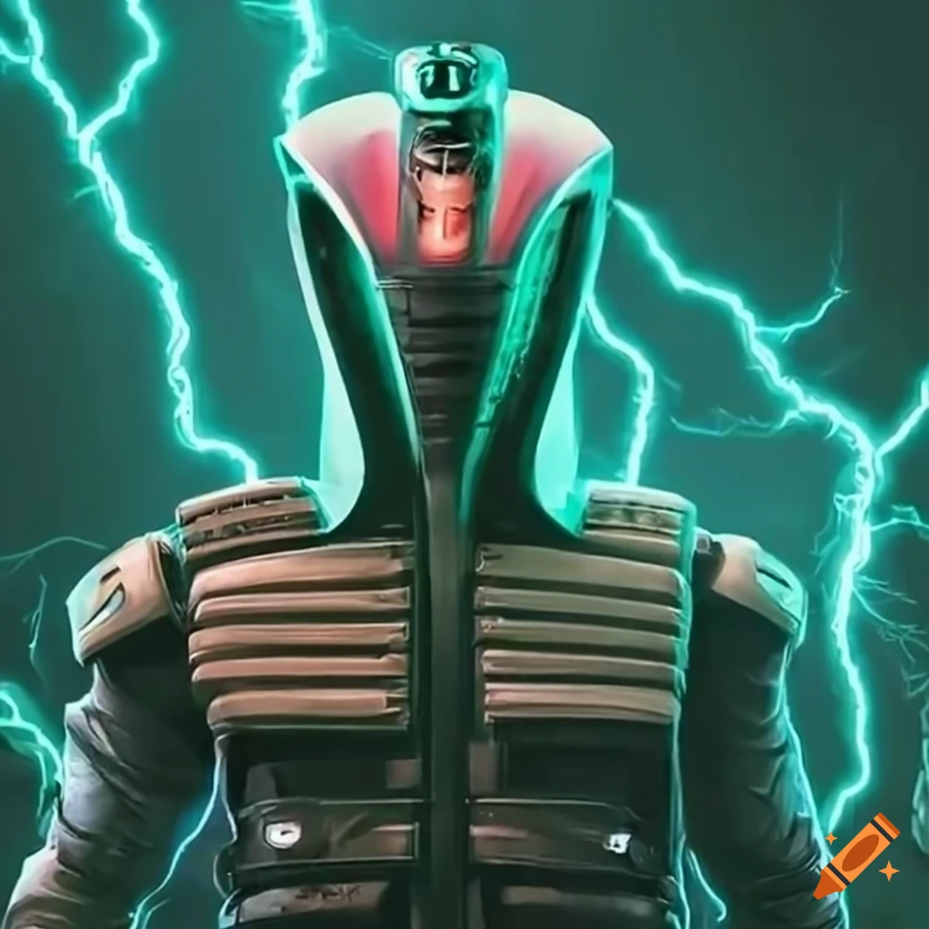 Neon-lit cyberpunk artwork of cobra commander on Craiyon
