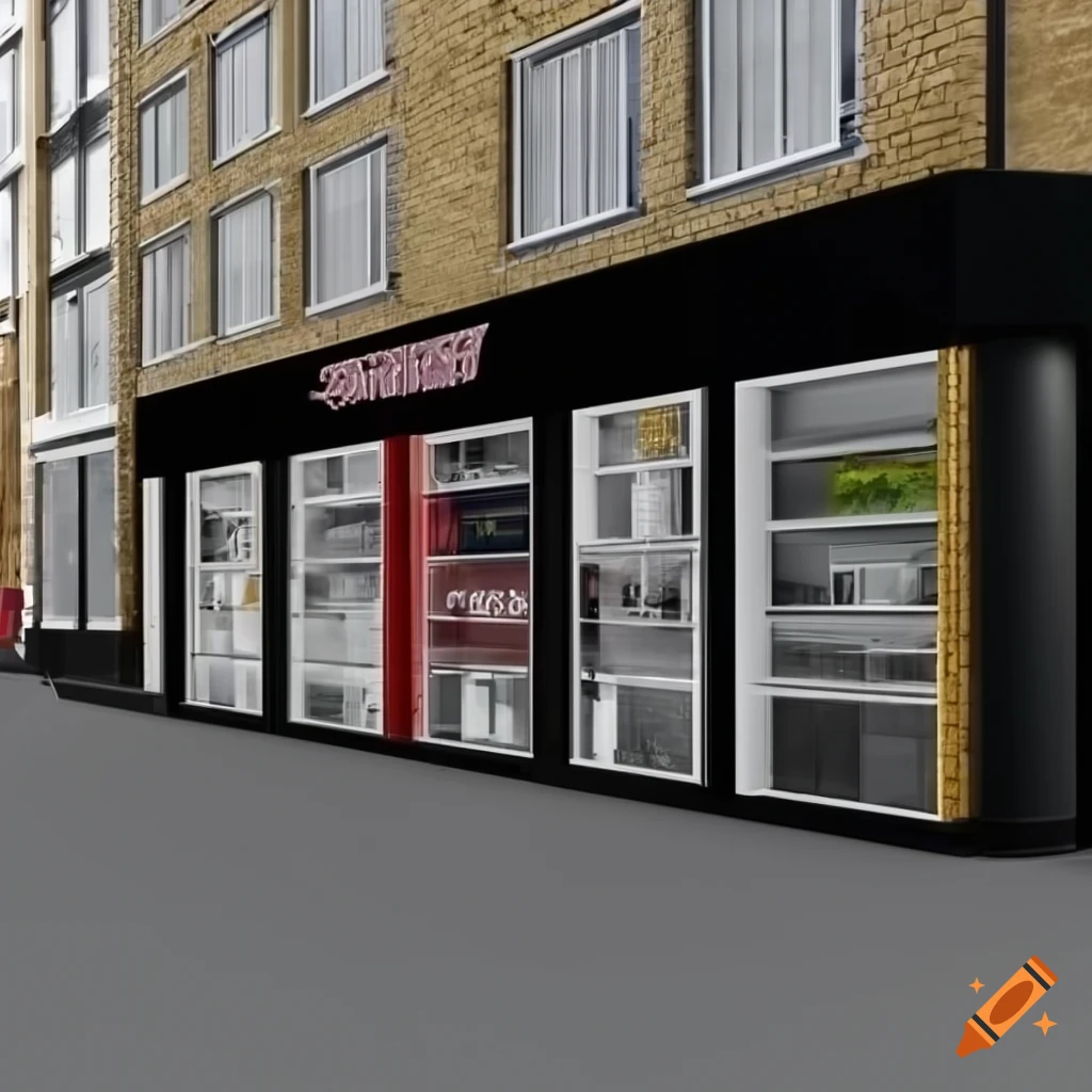 3d rendering of a shopfront in a retail park