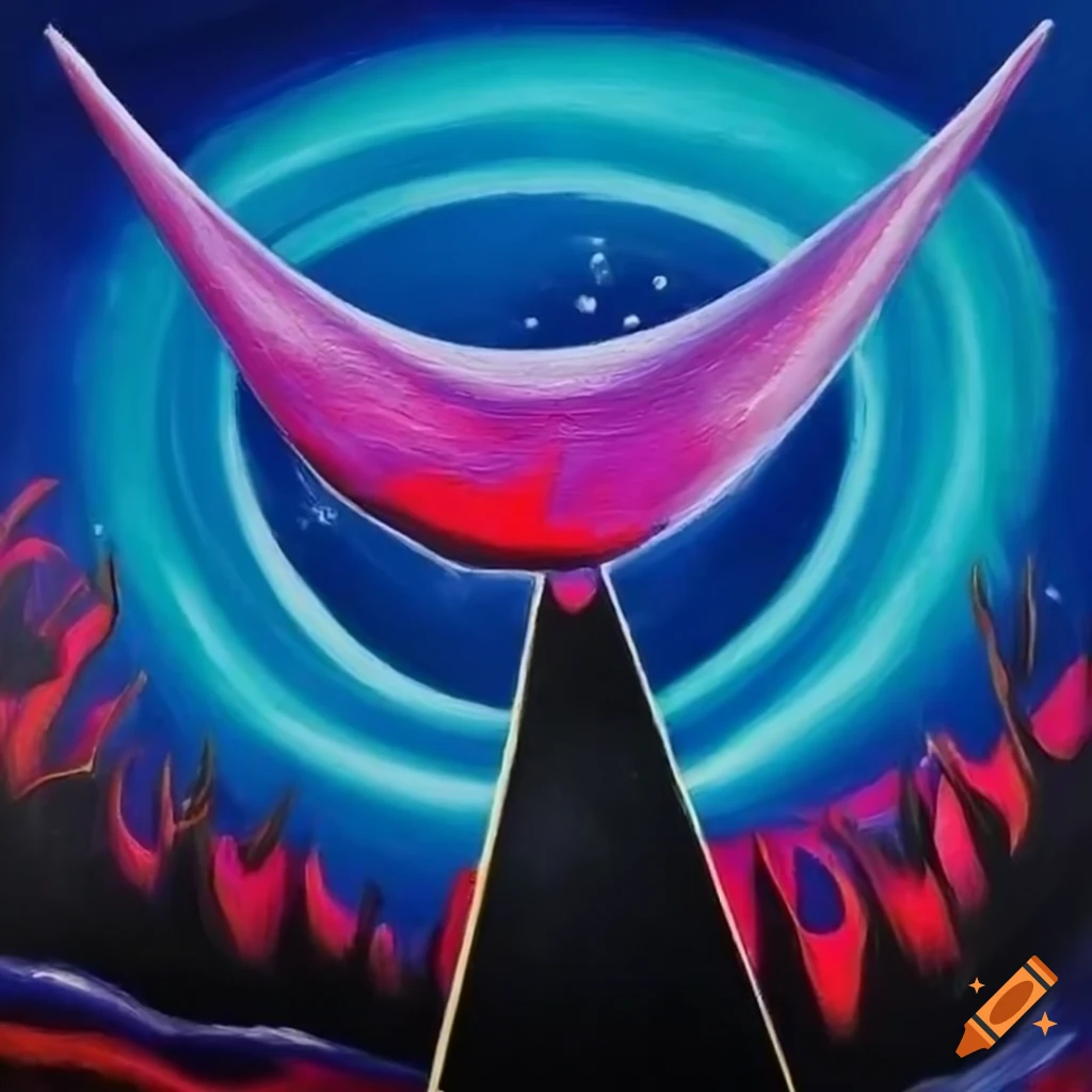 Acrylic painting of a flying psychic type pokemon on Craiyon