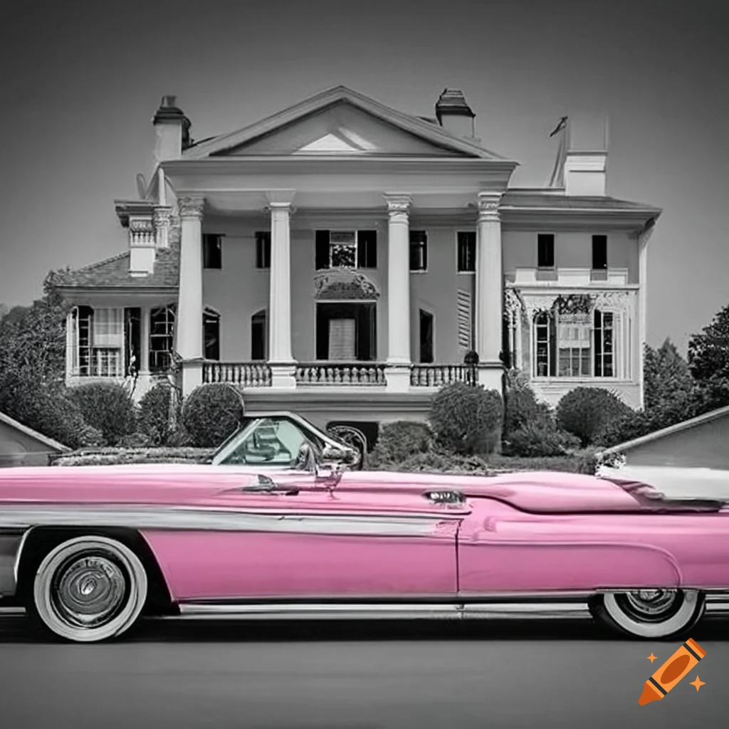 Graceland mansion with elvis' pink cadillac
