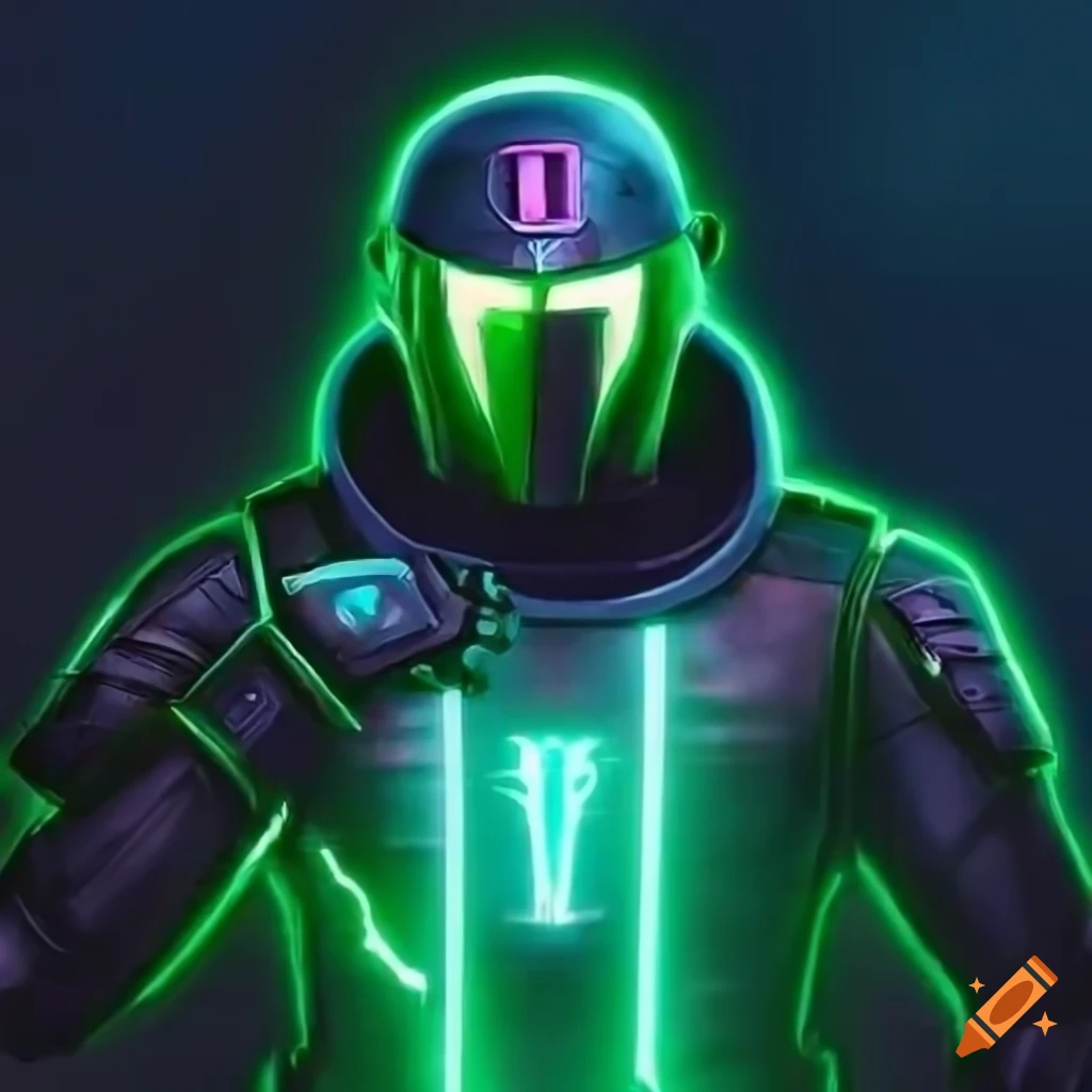 Neon-lit cyberpunk artwork of Cobra Commander with green lightning on ...