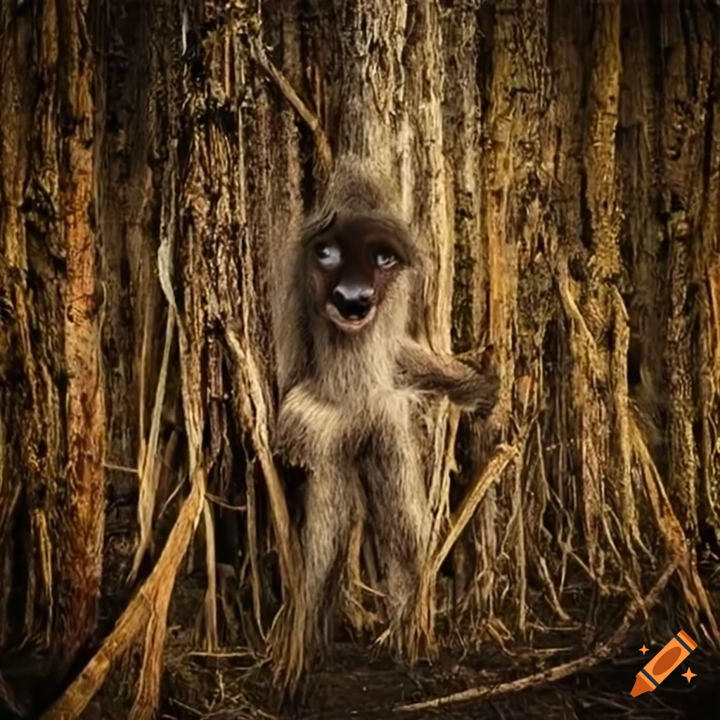 Fantasy creatures in a colorful forest