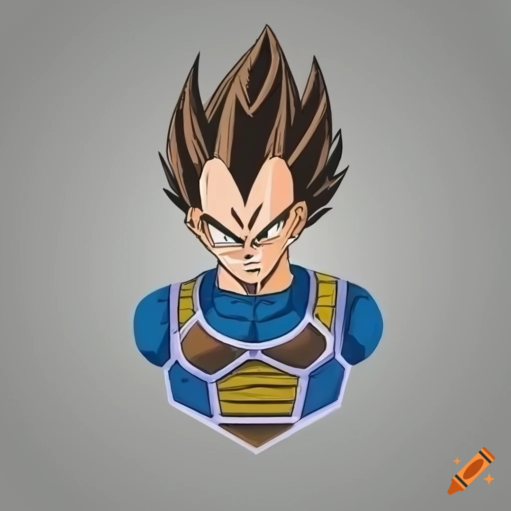 Isometric portrait of vegeta on Craiyon