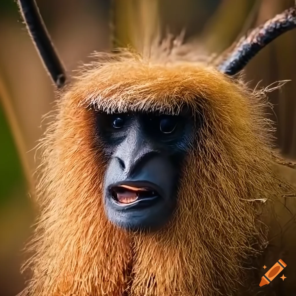 Artistic illustration of hairy creatures in a surreal forest on Craiyon