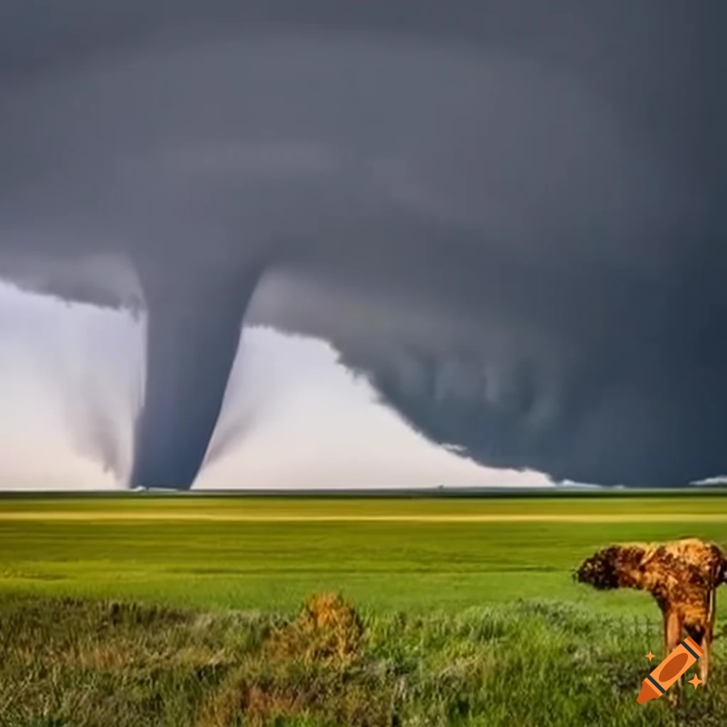 Image of a massive wedge tornado on Craiyon