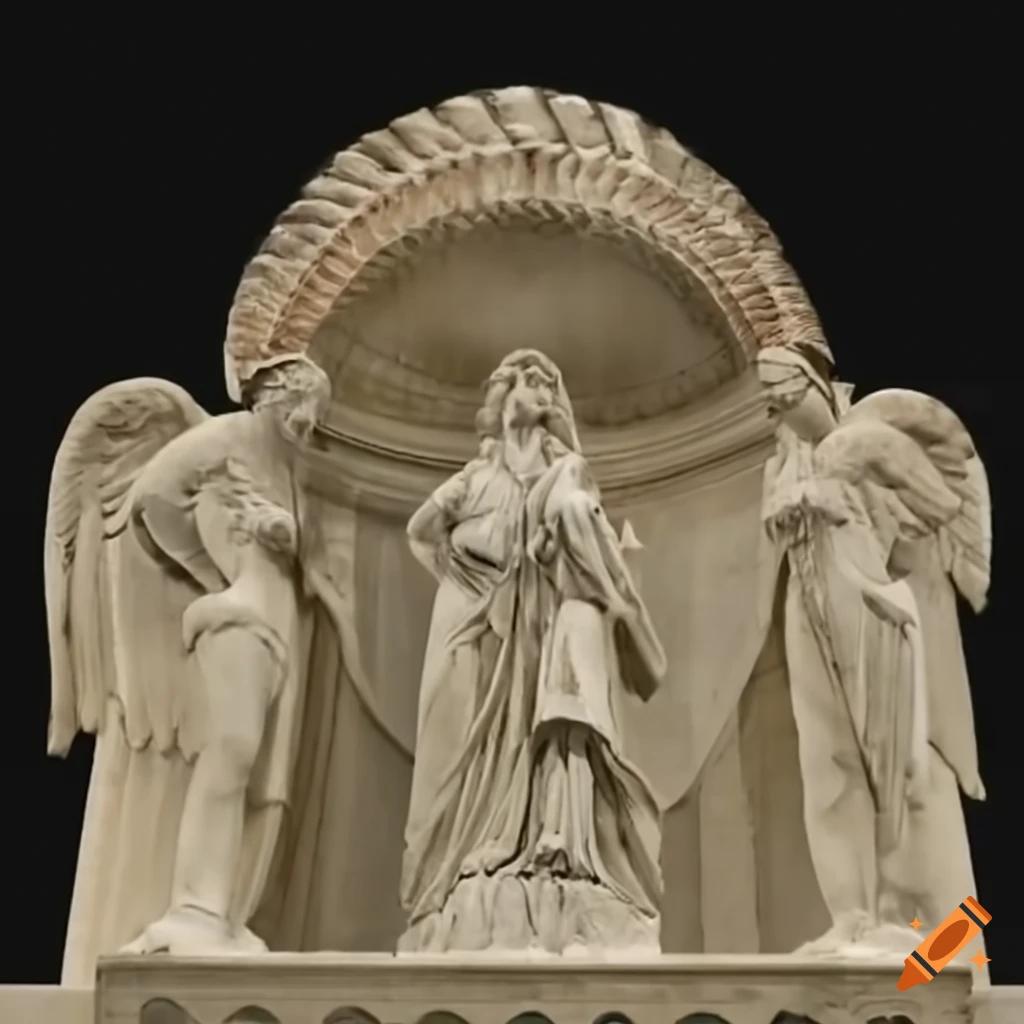 Biblical angel standing on solomon's temple