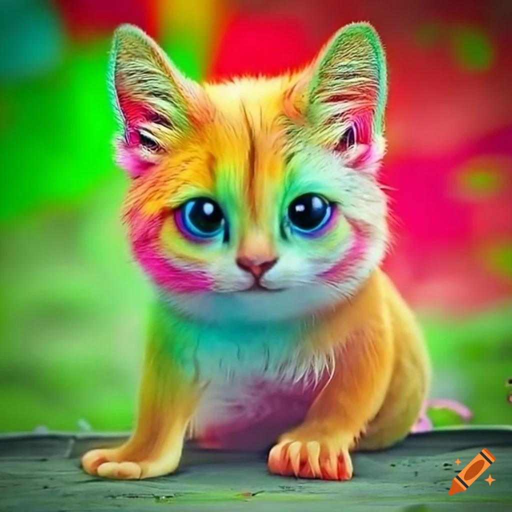 Colorful cute animals on Craiyon