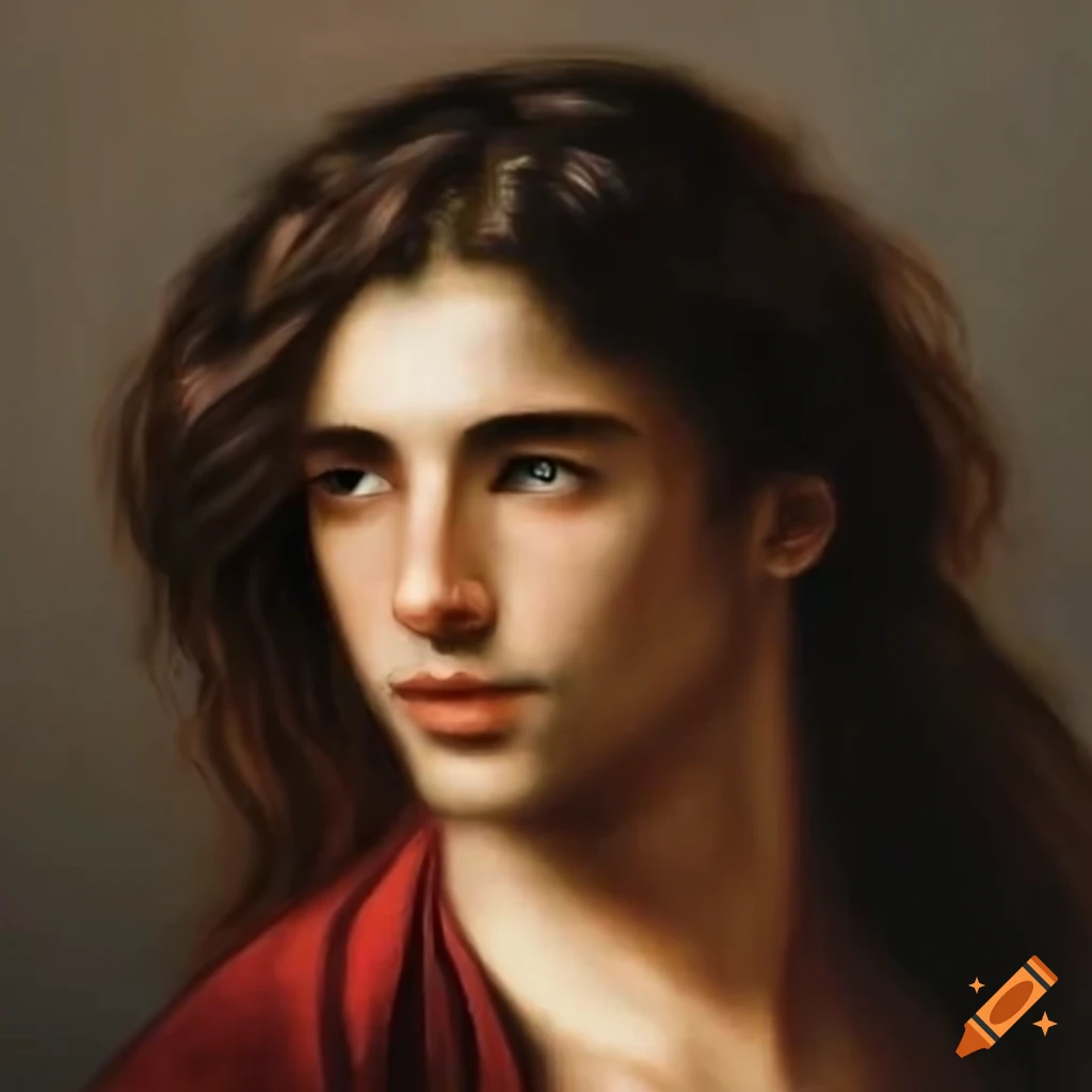 Detailed oil painting of a confident male god on Craiyon