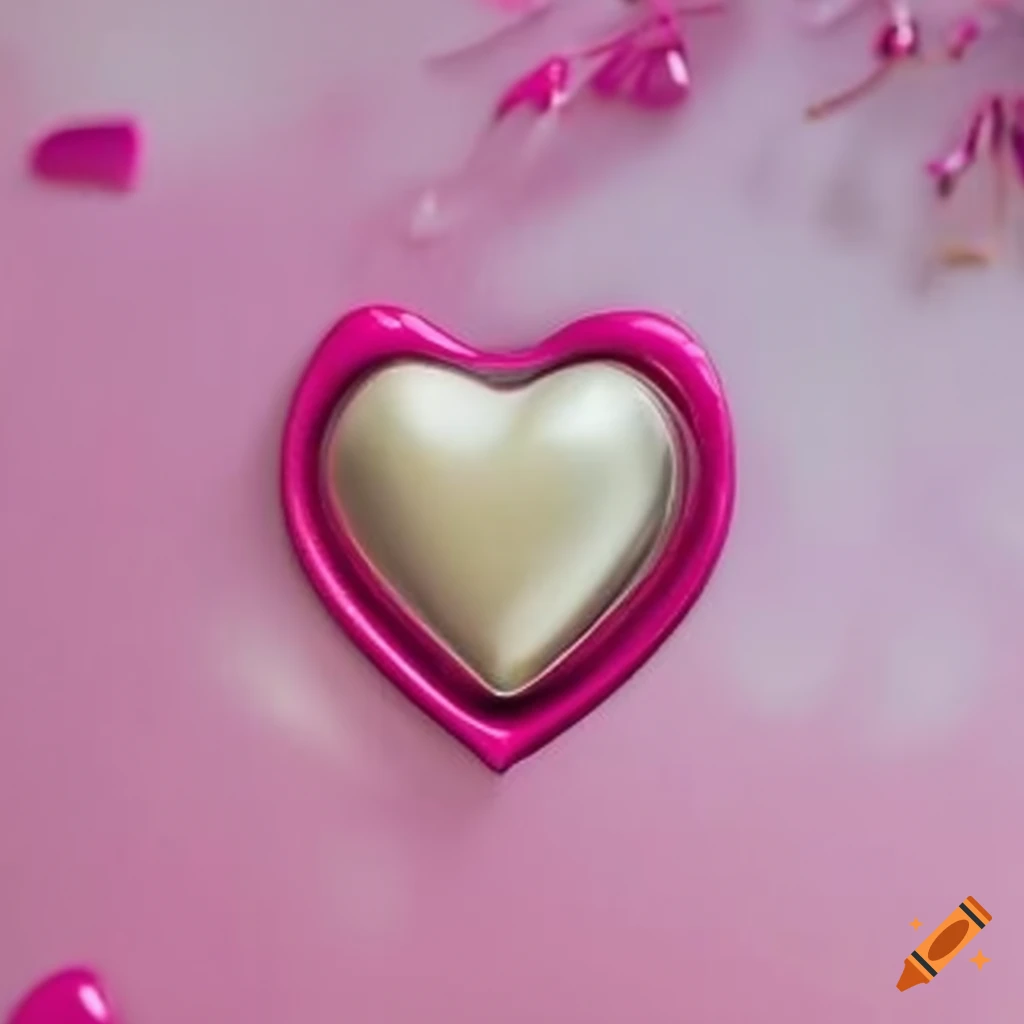 White wax seal with fuchsia heart shape
