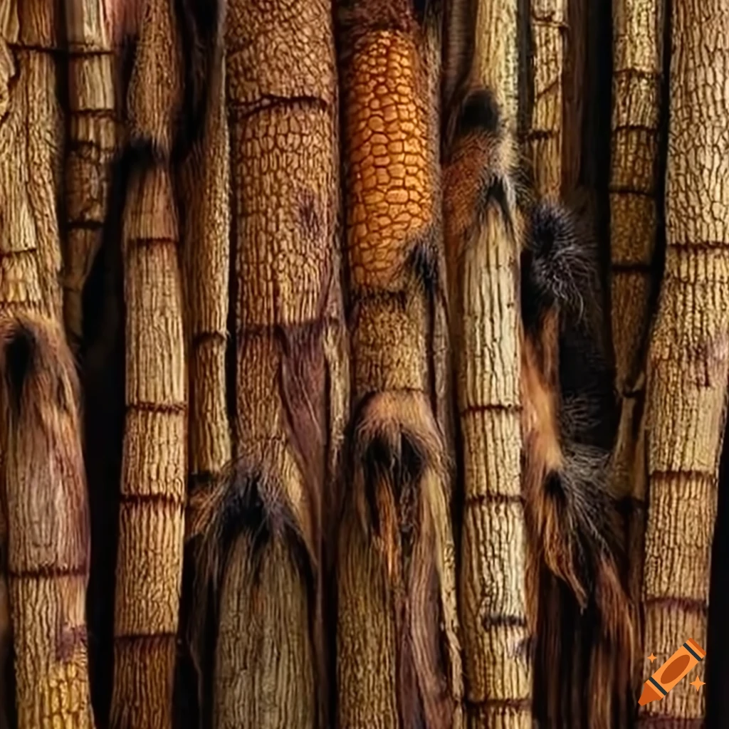 Artwork of furry tree people in a colorful forest on Craiyon