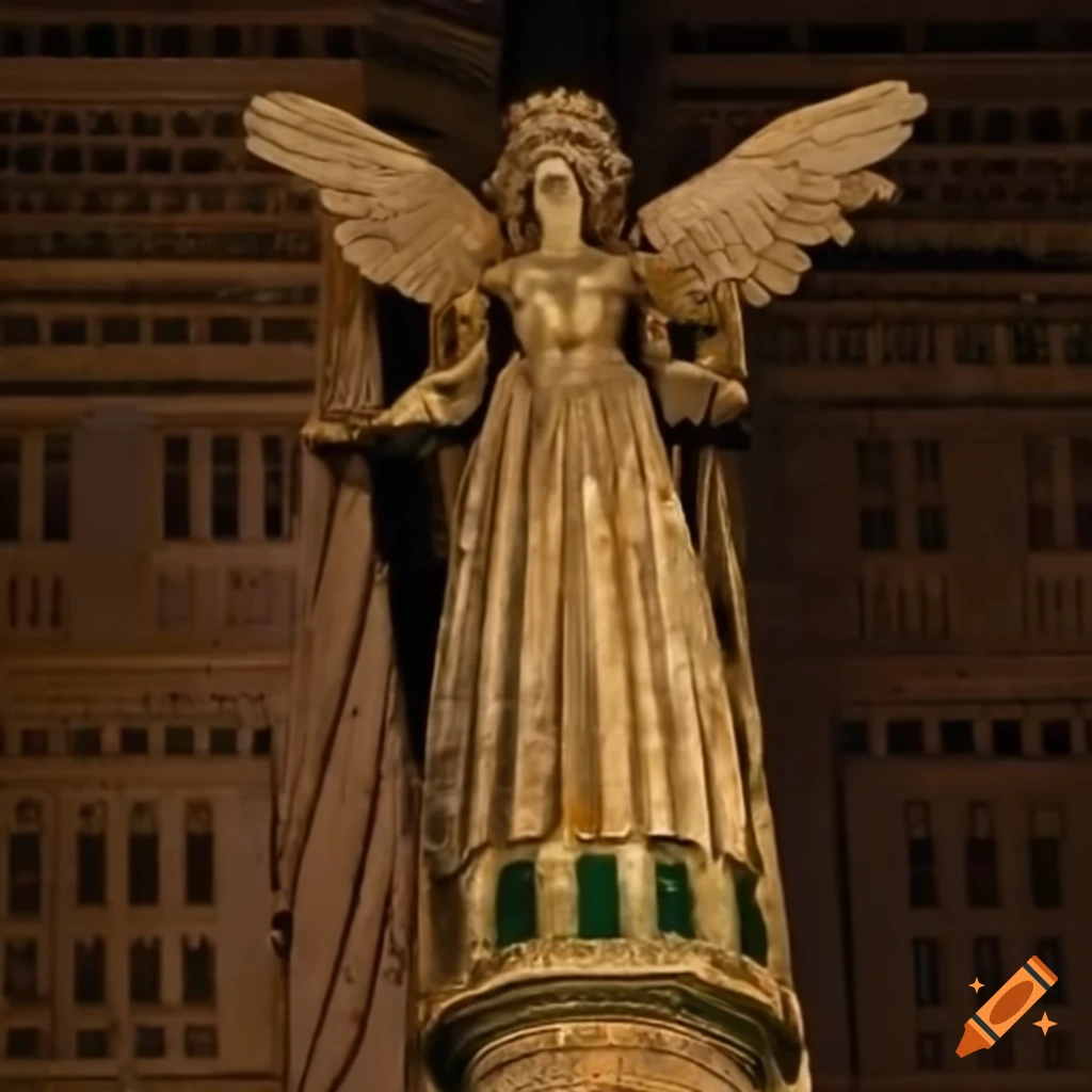 Biblical angel standing on solomon's temple