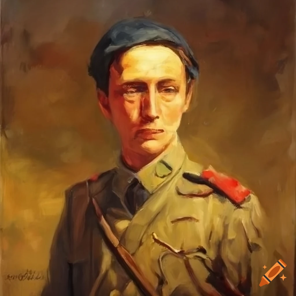Oil painting of anzac soldiers at gallipoli