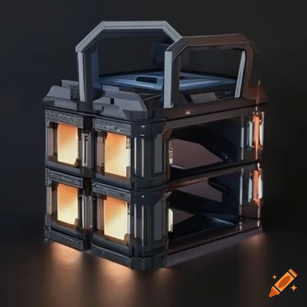 Sleek and futuristic sci-fi crate on Craiyon