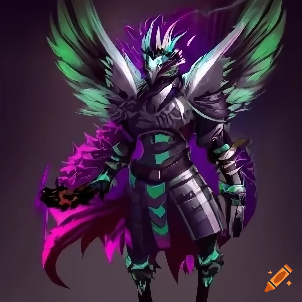 Detailed illustration of a stylised gothic badger raven demon hybrid