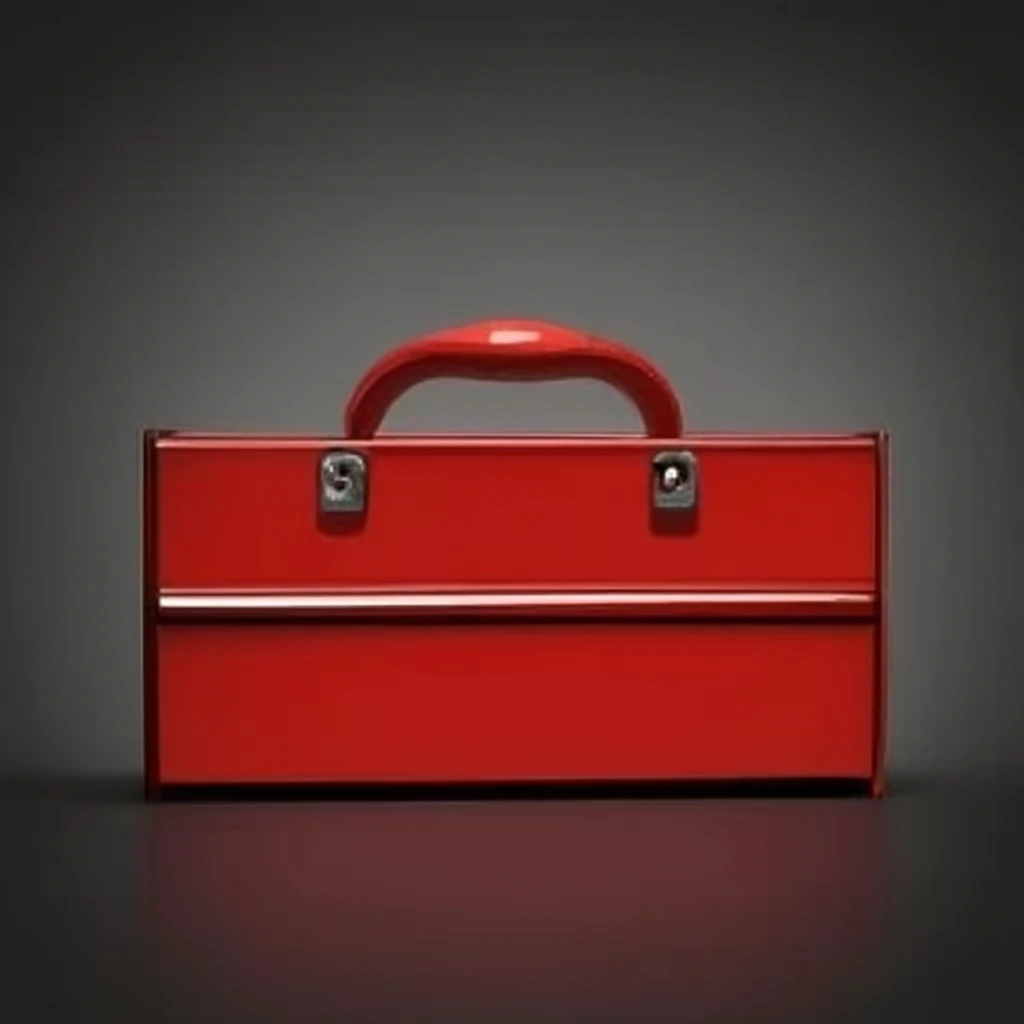Red metal toolbox