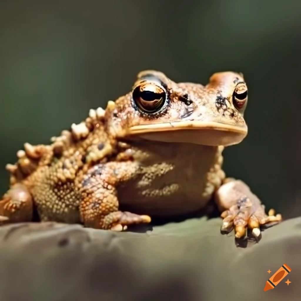 Spiked toad with a funny accessory