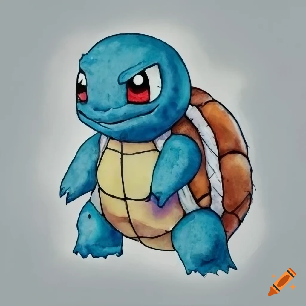 Watercolor illustration of squirtle