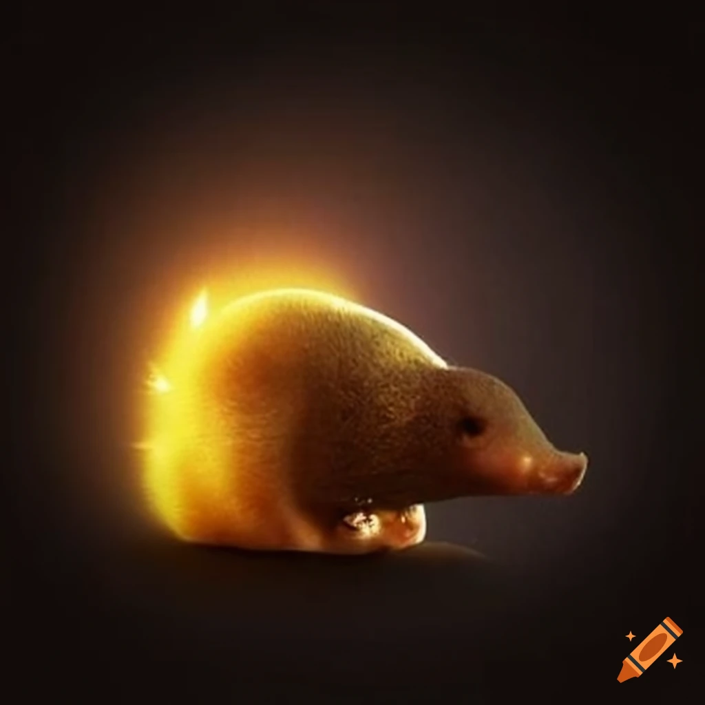 Image of a shiny golden-furred mole