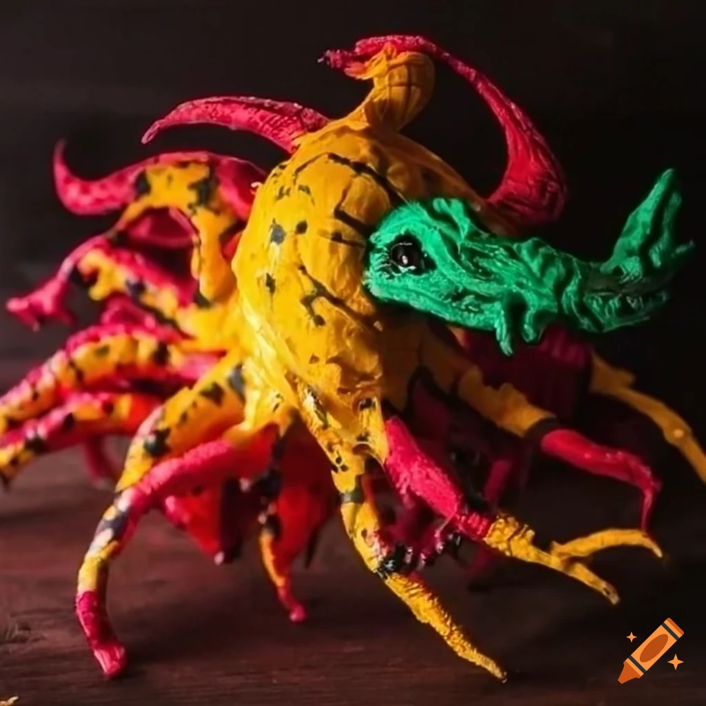 Papier mache sculpture of an eldritch entity