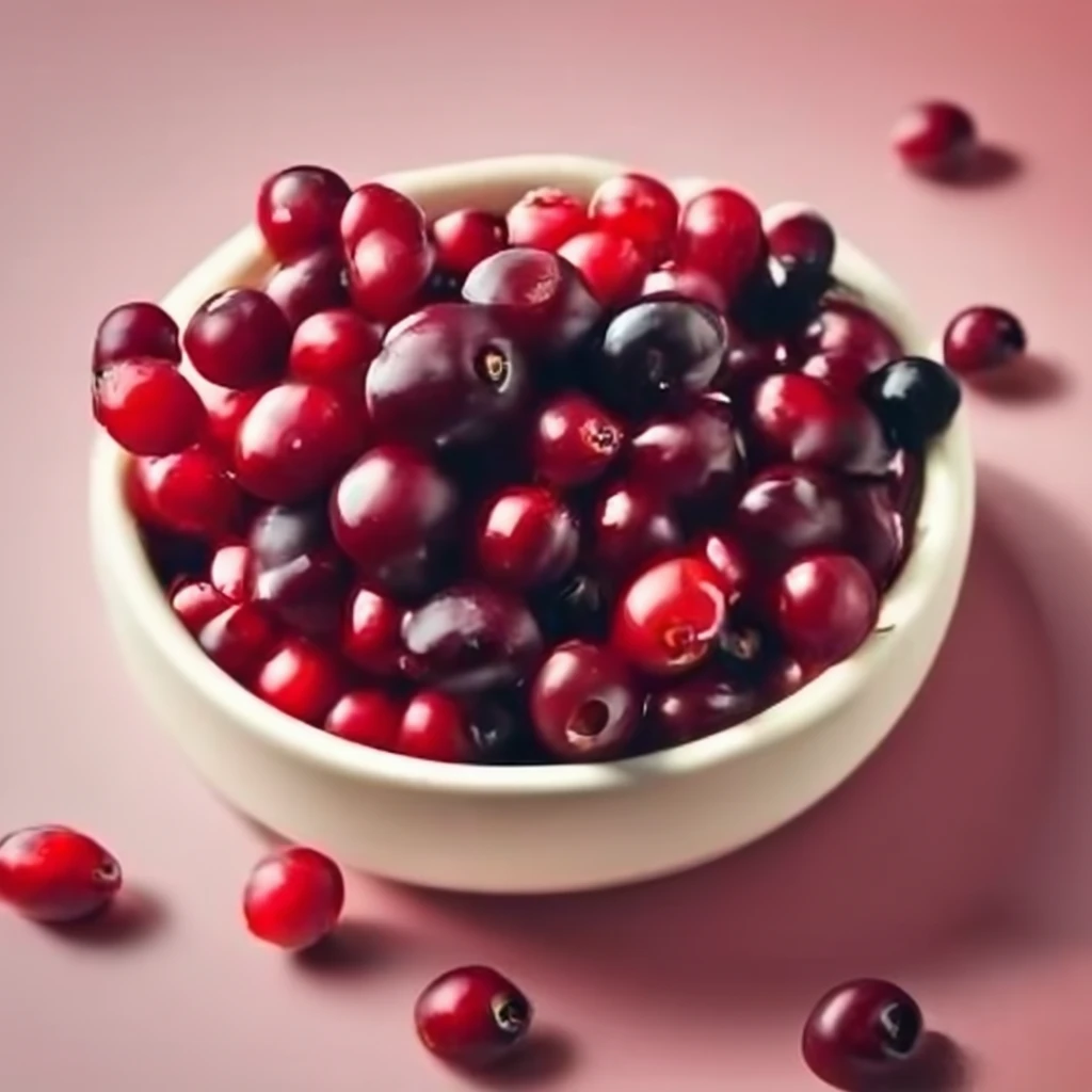 Fresh cranberries close-up on Craiyon